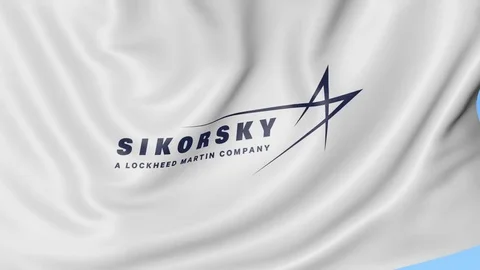 Waving flag with Sikorsky Aircraft logo.... | Stock Video | Pond5