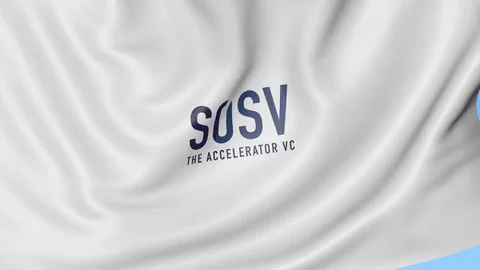 Waving flag with SOSV logo. Seamless loo... | Stock Video | Pond5