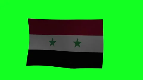 Waving Flag of Syria on Green Screen. 3d... | Stock Video | Pond5