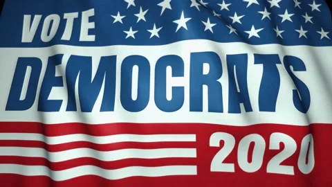 waving flag, vote for US democrat party,... | Stock Video | Pond5