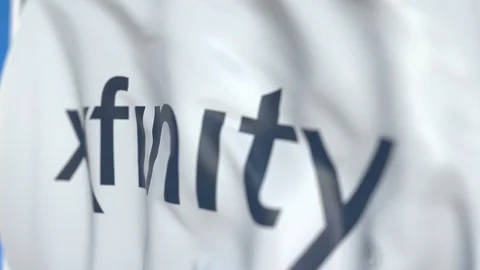 Waving flag with Xfinity logo, close-up.... | Stock Video | Pond5