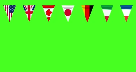 Waving flags of the G7 countries, 4K ani... | Stock Video | Pond5
