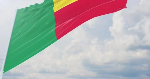 Waving flags of the world - flag of Beni... | Stock Video | Pond5