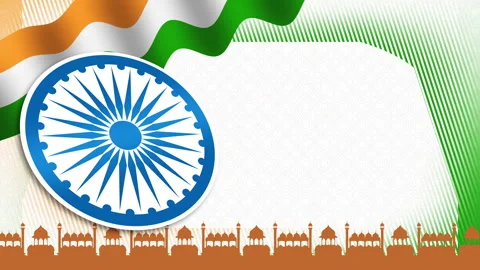 Waving indian flag Chakra with Fort Fram... | Stock Video | Pond5