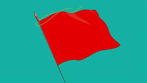 waving red flag background and 2d animat... | Stock Video | Pond5