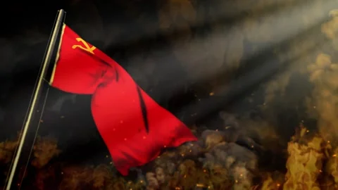 waving Soviet Union (USSR, SSSR) flag on... | Stock Video | Pond5