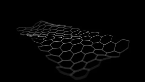 Wavy hexagonal grid structure on black b... | Stock Video | Pond5