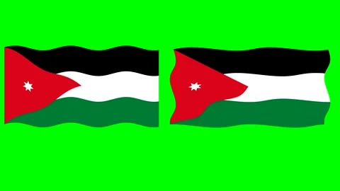Wavy Jordan flag green screen motion gra... | Stock Video | Pond5