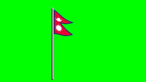 Wavy Nepal flag with pole green screen m... | Stock Video | Pond5