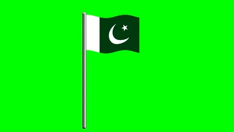 Wavy Pakistan flag with pole green scree... | Stock Video | Pond5