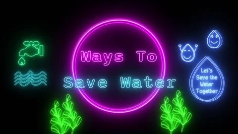ways to save water Neon pink-blue Fluore... | Stock Video | Pond5