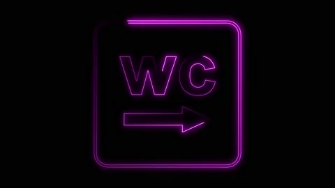 WC neon sign animation neon symbol on bl... | Stock Video | Pond5