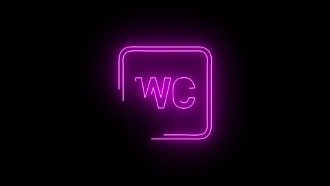 WC, Toilet Sign Neon Animation | Stock Video | Pond5