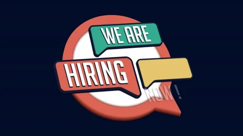We are hiring animation text with colorf... | Stock Video | Pond5