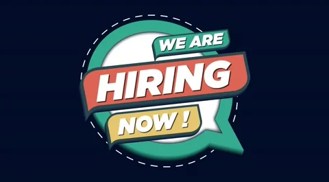 We are hiring animation text with colorf... | Stock Video | Pond5