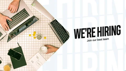 we are hiring, join our best team, with ... | Stock Video | Pond5