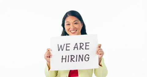 We are hiring, poster and face of busine... | Stock Video | Pond5
