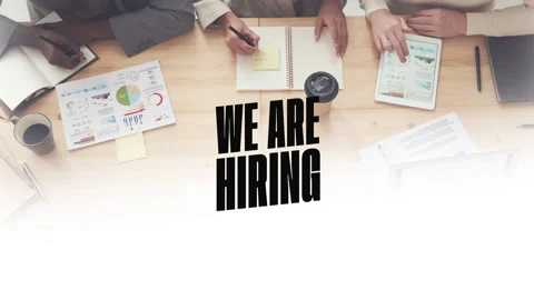 we are hiring, text animation with backg... | Stock Video | Pond5