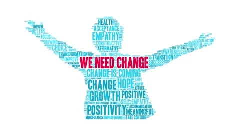 We Need Change animated word cloud on a ... | Stock Video | Pond5