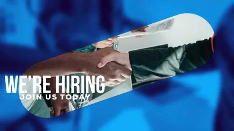 we re hiring, text animation with handsh... | Stock Video | Pond5