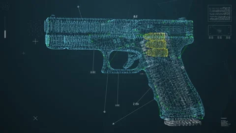 Weapon HUD reveal. Gun detection animati... | Stock Video | Pond5
