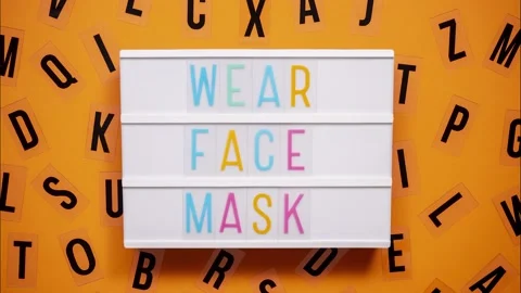WEAR FACE MASK Message Sign Board Animat... | Stock Video | Pond5