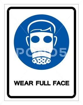 Wear Full Face Symbol Sign,Vector Illustration, Isolated On White ...
