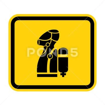 Wear SCBA (Self Contained Breathing Apparatus) Symbol Isolate On White ...
