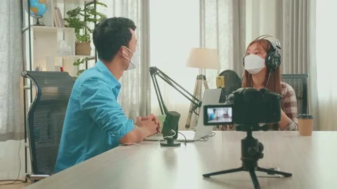 Wearing Protect Mask, Camera Recording O... | Stock Video | Pond5