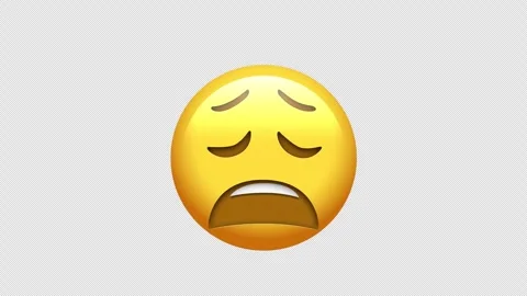 Weary Face Emoji Animated on a Transpare... | Stock Video | Pond5