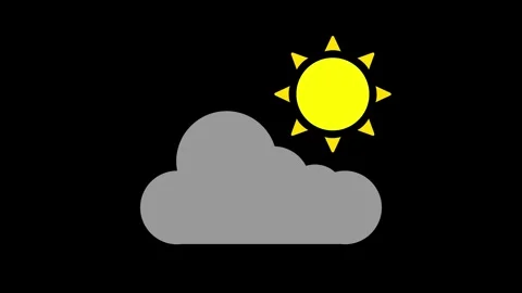 Weather animation of sun on dark backgro... | Stock Video | Pond5