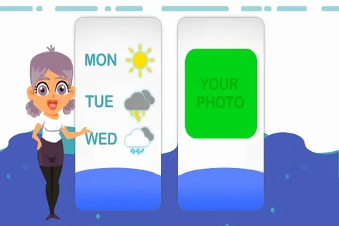 Weather Girl - Vector Animation - Graphi... | Stock Video | Pond5