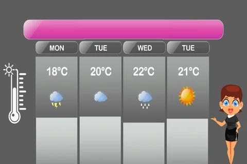 Weather girl - vector animation - Grey C... | Stock Video | Pond5