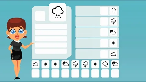 Weather girl - vector animation - Simple... | Stock Video | Pond5