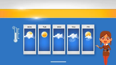 Weather Girl - Vector Animation - Week -... | Stock Video | Pond5