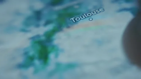 Weather map showing cloudy weather over ... | Stock Video | Pond5