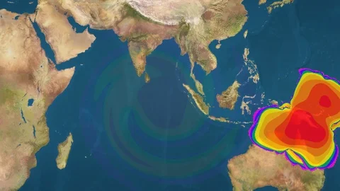 A weather map tracks Hurricane on world ... | Stock Video | Pond5
