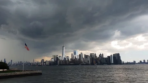 Weather over Manhattan, New York city sk... | Stock Video | Pond5
