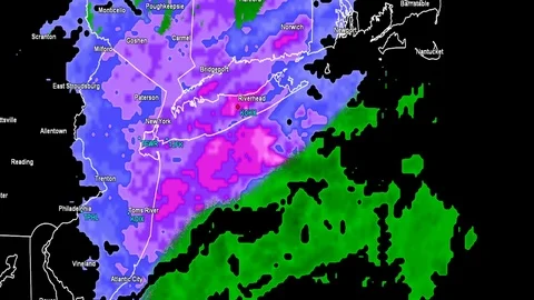 Weather radar and satellite screen showi... | Stock Video | Pond5