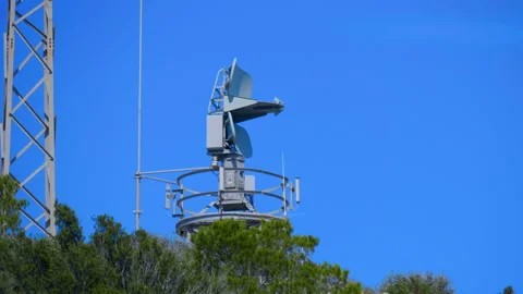 Weather radar with a rotating radiodetec... | Stock Video | Pond5