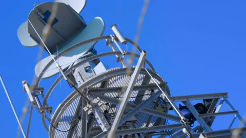 Weather radar with a rotating radiodetec... | Stock Video | Pond5