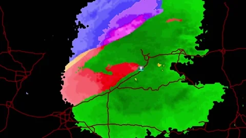 Weather radar screen showing snow ice sl... | Stock Video | Pond5