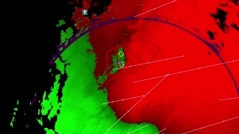 Weather radar screen showing thunderstor... | Stock Video | Pond5