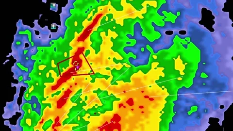 Weather radar screen showing thunderstor... | Stock Video | Pond5