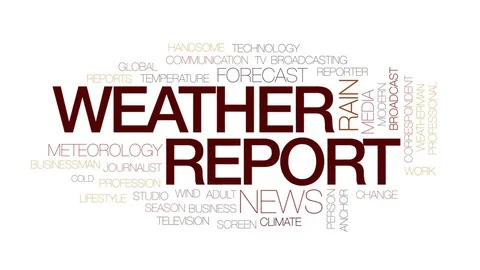 Weather report animated word cloud, text... | Stock Video | Pond5