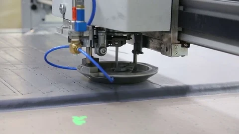 weaving factory batch cutting fabric acc... | Stock Video | Pond5