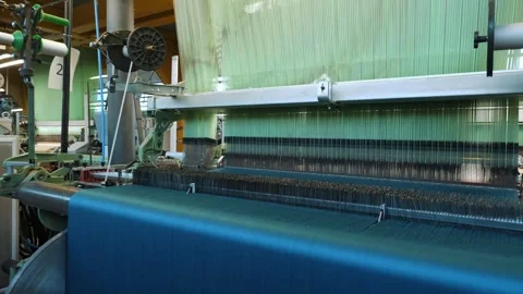weaving loom. Textile factory equipment.... | Stock Video | Pond5