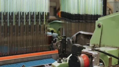 weaving looms. weaving factory. textile ... | Stock Video | Pond5