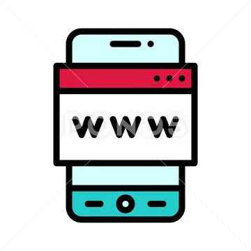 Web Browser App icon, Mobile application vector illustration: Royalty ...