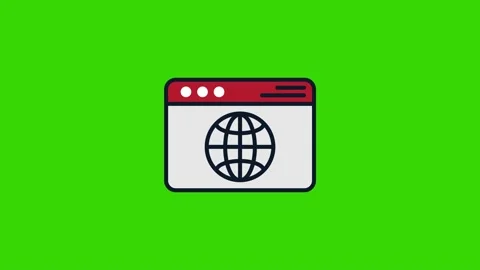 web browser icon animation on the green ... | Stock Video | Pond5